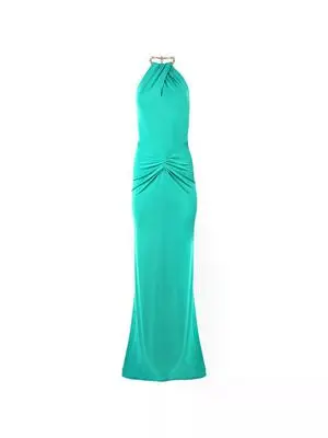 Carolina Herrera Halterneck Draped Gown - Green