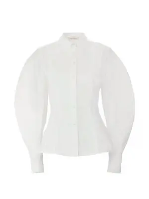 Carolina Herrera Arc Sleeve Shirt - White