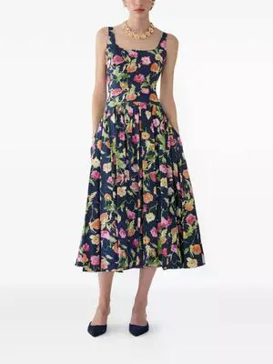 Carolina Herrera Floral Print Midi Dress