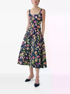 Carolina Herrera Floral Print Midi Dress