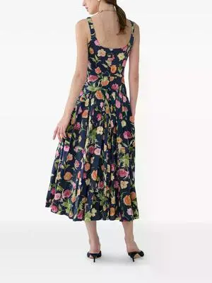 Carolina Herrera Floral Print Midi Dress