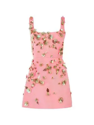 Pink Floral Mini Cocktail Dress