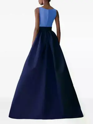 Carolina Herrera Color-blocked Column Gown With Overskirt