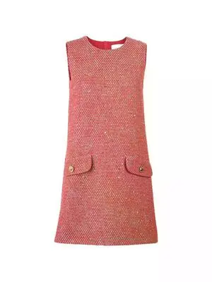 Carolina Herrera Lurex Tweed Mini Dress - Red