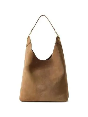 Veronica Beard Chain Suede Shoulder Bag - Neutrals