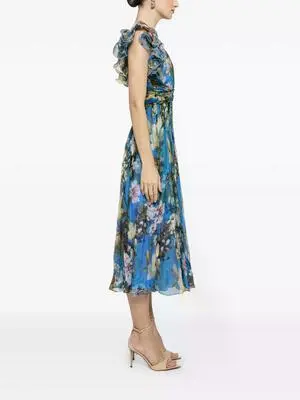 NISSA Floral Print Midi Dress