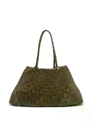Dragon Diffusion Large Santa Croce Woven-design Shoulder Bag - Green