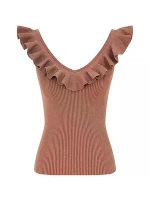 Zimmermann Wanderlust V-neck Top - Brown