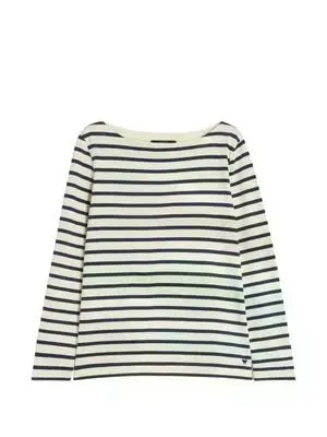Max Mara Striped Boat-neck T-shirt - Neutrals