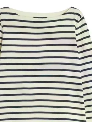 Max Mara Striped Boatneck T-shirt - Neutrals