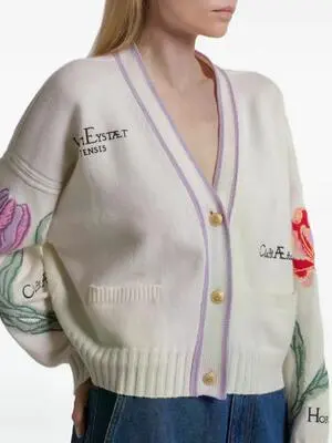 Alberta Ferretti Floral Embroidered Cardigan