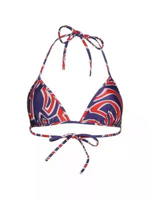 Emilio Pucci Geometric-print Bikini Top - Blue