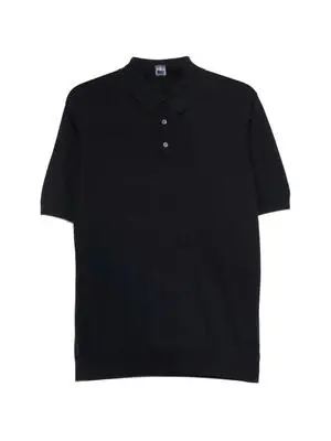 Fedeli Button-up Polo Shirt - Blue