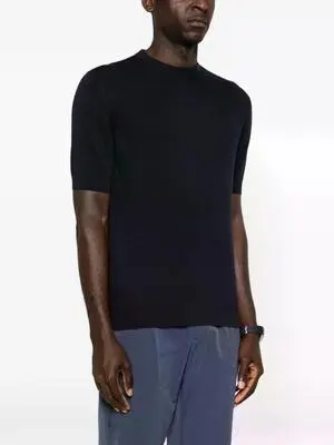 Fedeli Crew Neck Short-sleeve T-shirt - Blue