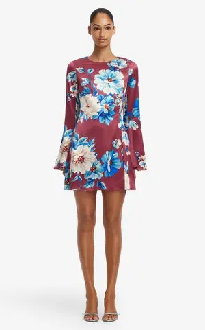 LEO LIN Suzanne Silk Mini Dress