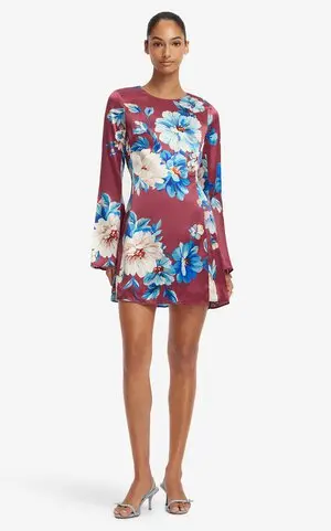 LEO LIN Suzanne Silk Mini Dress