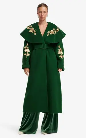 LEO LIN Joan Embellished Wool Coat