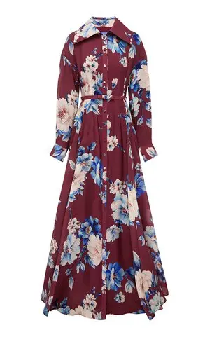 LEO LIN Josephine Silk Gown - Burgundy