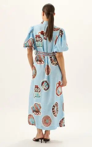 ROAME Berkley Button-front Linen Maxi Dress