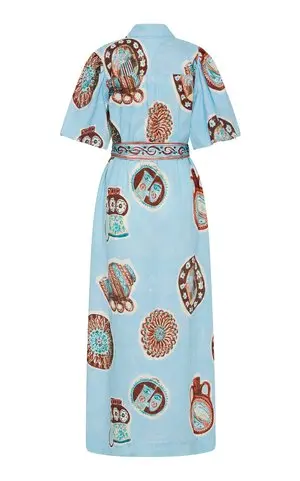 ROAME Berkley Button-front Linen Maxi Dress