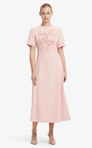 LEO LIN Caroline Applique Midi Dress