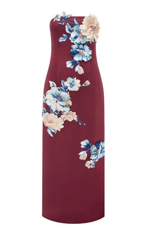 LEO LIN Rayna Embroidered Maxi Dress - Burgundy