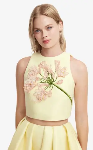 LEO LIN Ella Applique Bow Crop Top