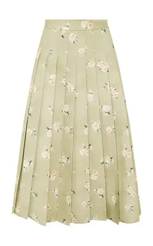 LEO LIN June Pleated Maxi Skirt - Green