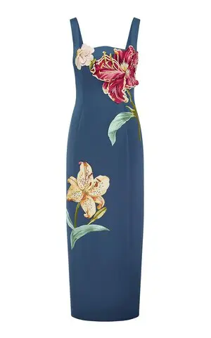 LEO LIN Adelina Embroidered Maxi Dress - Blue