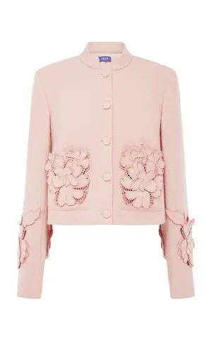 LEO LIN Blythe Applique Tweed Jacket - Pink