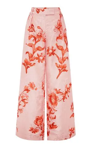 LEO LIN Elisha Jacquard Wide Leg Pants - Light Pink