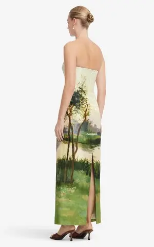 LEO LIN Ava Jacquard Bustier Maxi Dress - Print