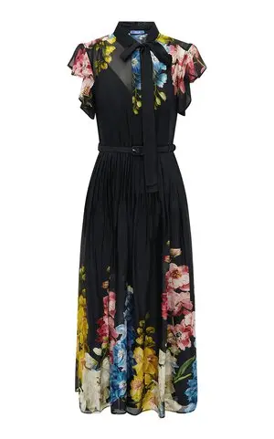LEO LIN Grace Rayon Midi Dress - Black