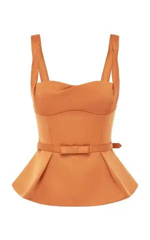 LEO LIN Georgia Peplum Top - Orange