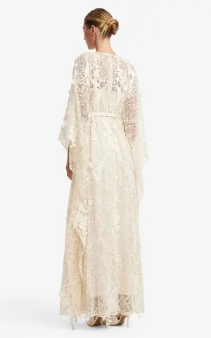 LEO LIN Willow Embellished Lace Kaftan Maxi