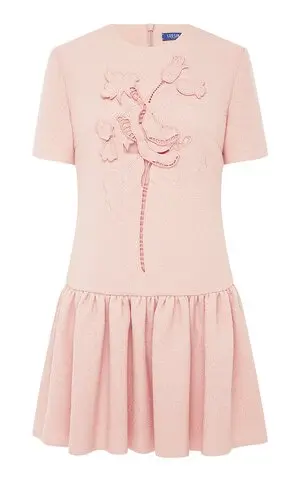 LEO LIN Joyce Applique Tweed Mini Dress - Pink