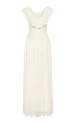 ROAME Daisie Lace Maxi Dress - Off-white