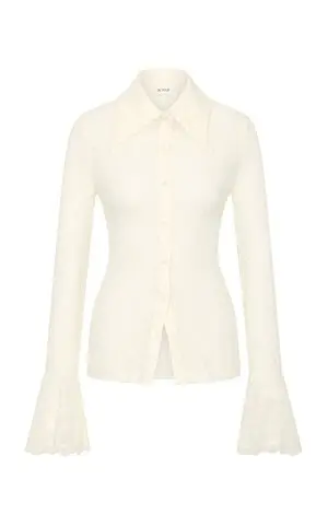 ROAME Daisie Lace Button Up Shirt - Off-white