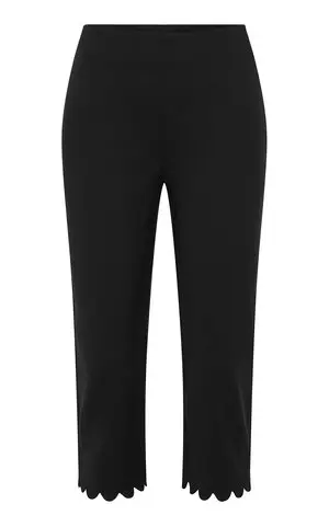 ROAME Alfie Scallop-hem Cotton-blend Capris - Black
