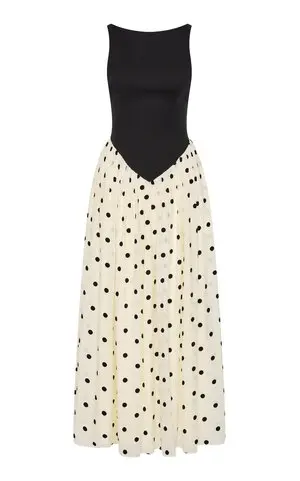 ROAME Pamela Polka Dot Maxi Dress