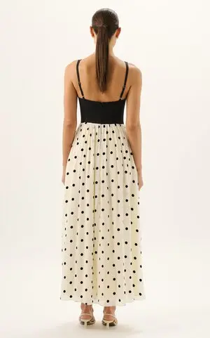 ROAME Pamela Polka Dot Maxi Dress