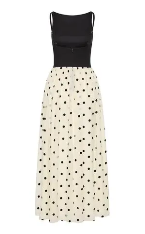 ROAME Pamela Polka Dot Maxi Dress