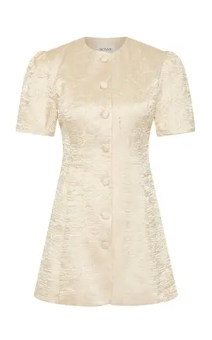 ROAME Carrington Button-front Mini Dress - Off-white