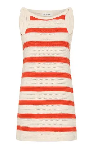 ROAME Manon Striped Knit Cotton Mini Dress - Stripe