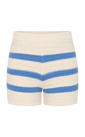 ROAME Manon Striped Cotton Knit Short - Stripe
