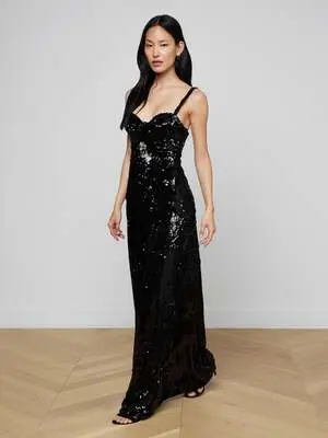 L'Agence Sayla Sequin Gown