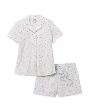 PETITE PLUME Good Luck Charms Twill Short Pajama Set - White
