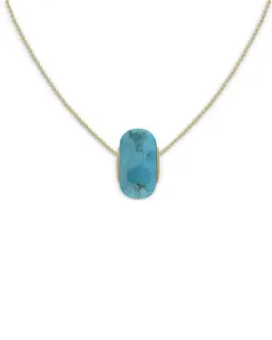 MOON & MEADOW 14k Yellow Turquoise Rondelle Pendant Necklace - Gold