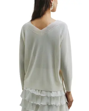 Marella Mlmtubo Tulle Look Sweater - Wool White