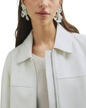 Marella Vertice Nappa Leather Blouson Jacket